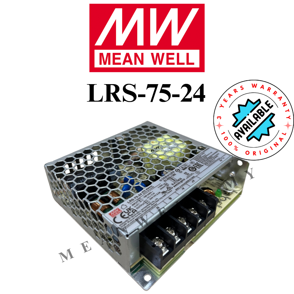 Mean Well LRS-75-24 75W 24V 3.2A MeanWell Single Output Switching Power Supply ~ 3 YEARS ...