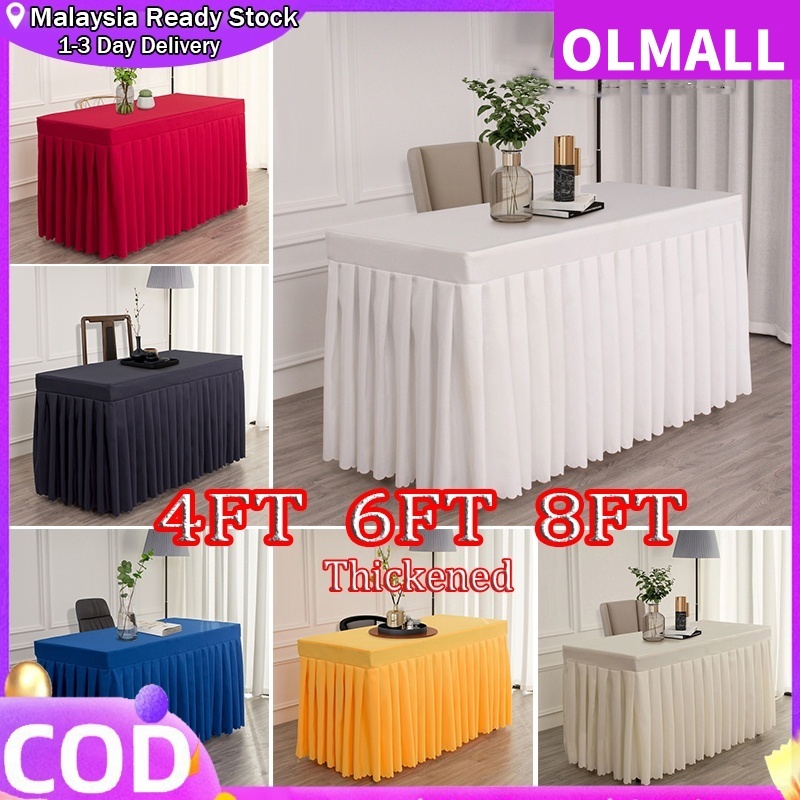 6Ft Folding Table Skirting Rectangular Conference Table Cloth Cover ...