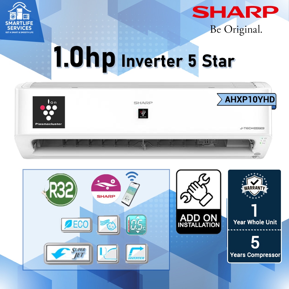 Sharp 1HP-2.5HP AIoT J- Tech Inverter Plamacluster Air Conditioner ...