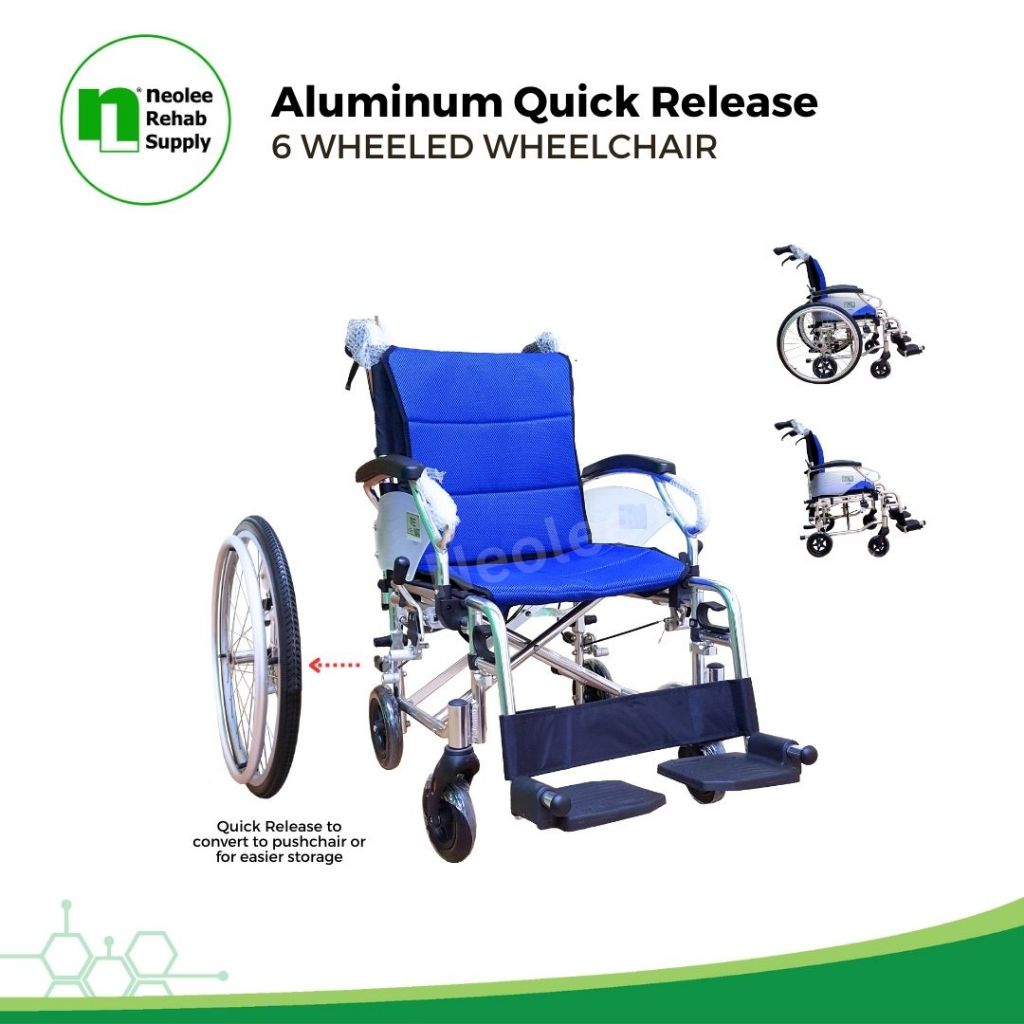Aluminum Quick Release 6 Wheeled Wheelchair - DAF - Roda Kecil dan Roda ...