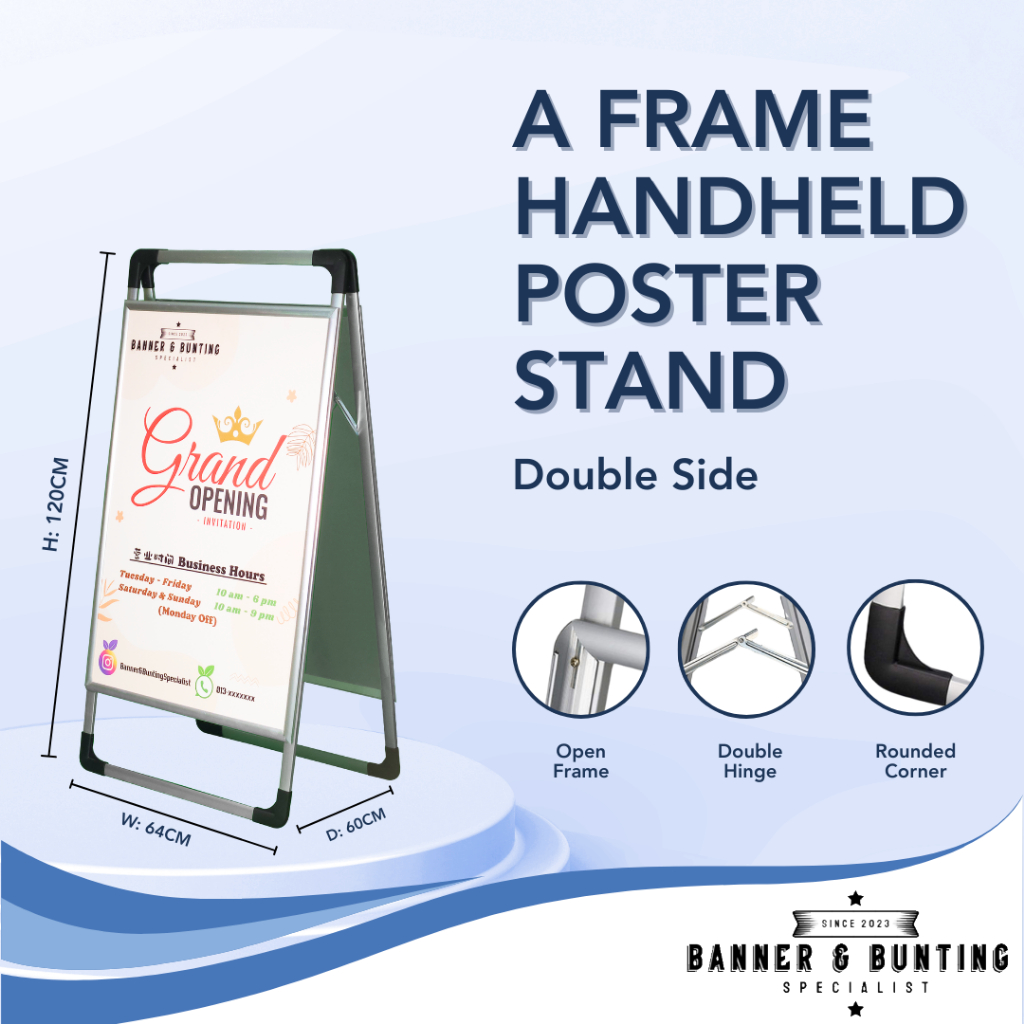 Double Side A Frame Handheld Poster Stand | Stand Only | Foldable ...