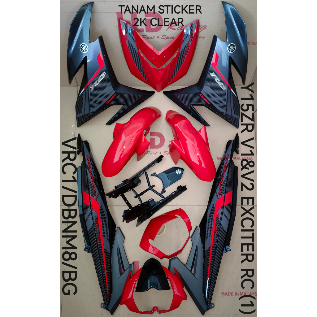 Y15ZR V2 EXCITER RC 1 YAMAHA BODY COVER SET WITH SIAP STICKER TANAM 2K ...