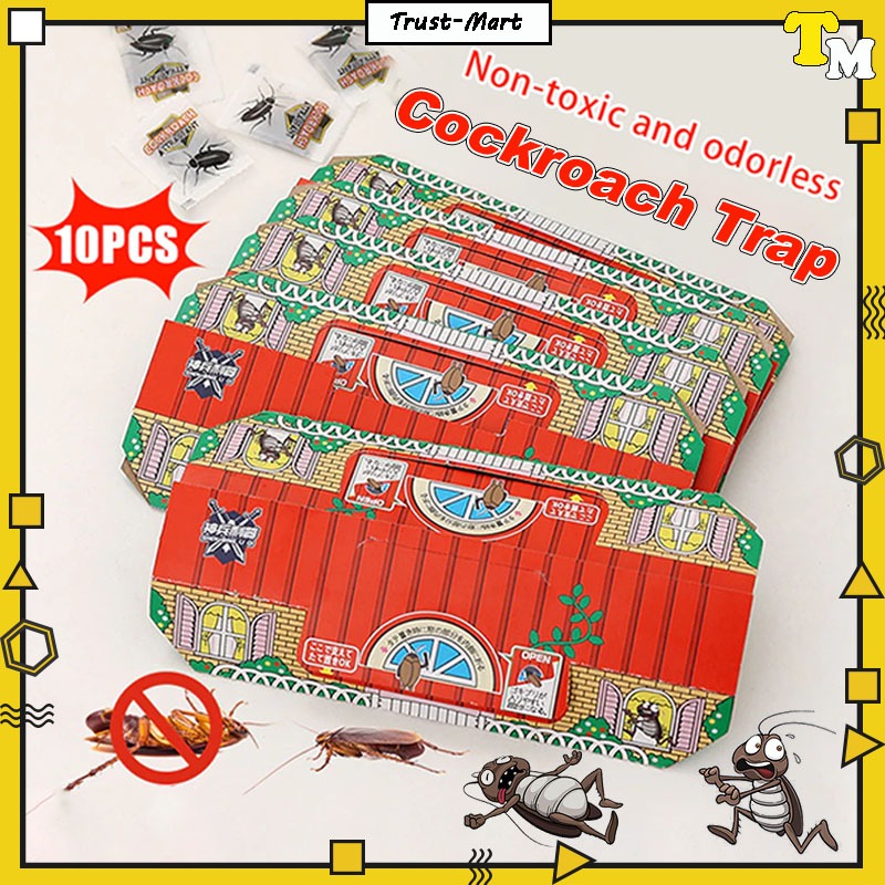 Cockroach Trap 10PCS Perangkap Lipas Cockroach & Lizard Trap Sticky ...