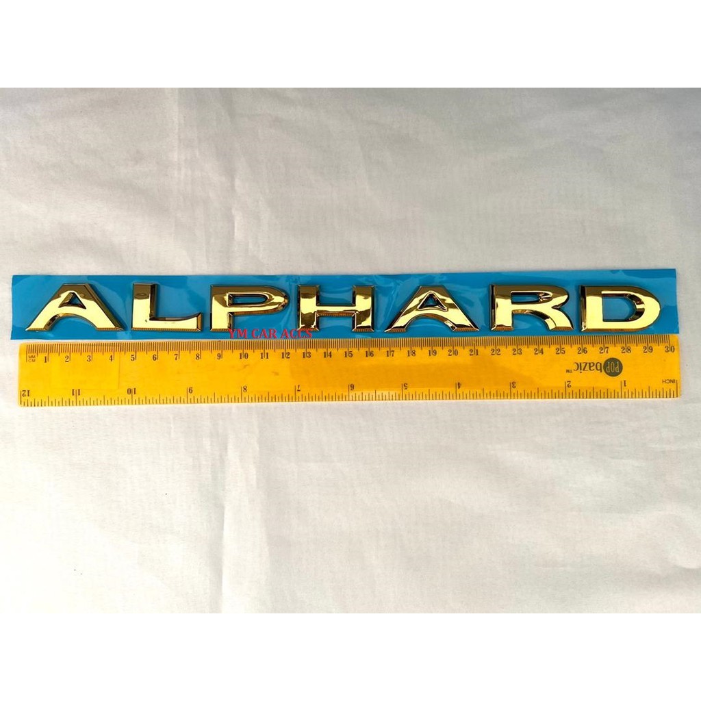 Toyota ALPHARD Gold Car Logo Emblem Word Wording Font Rear Sticker ...