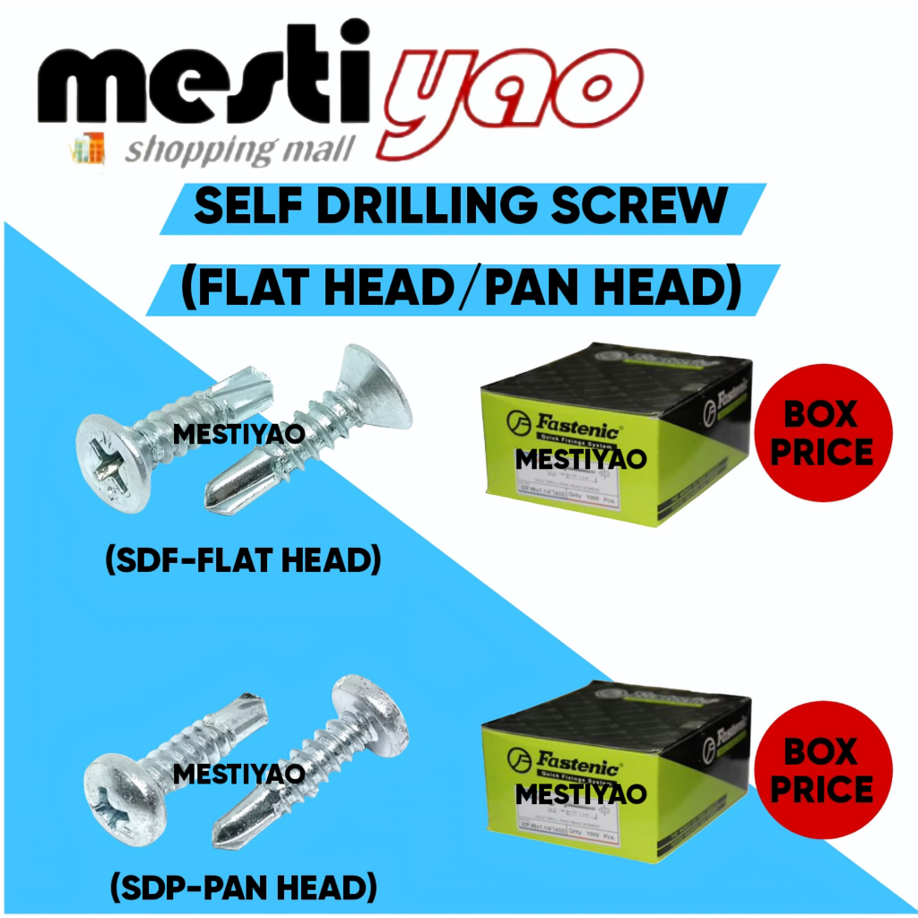 (BOX) PAN HEAD, FLAT HEAD SELF DRILLING SCREW/SCREW SHERA/SKRU SHERA ...