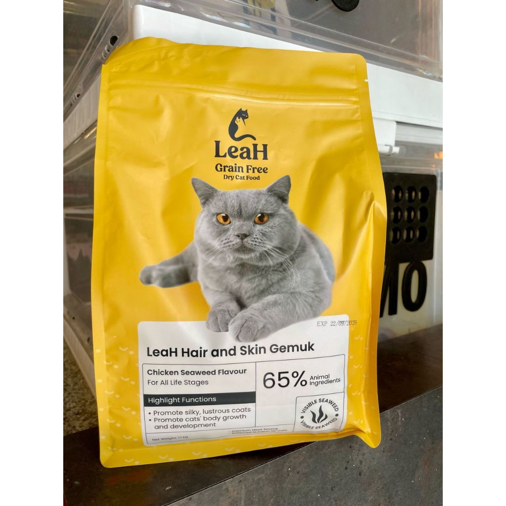 LEAH MAKANAN KUCING HAIR AND SKIN +GEMUK,LEAH 猫粮 毛发和皮肤 + 脂肪 | Shopee ...