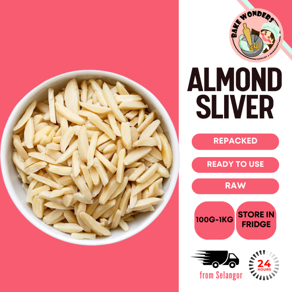 Almond Sliver/Almond Strip/Slivered Almond/杏仁条 (100g/250g/500g/1kg ...