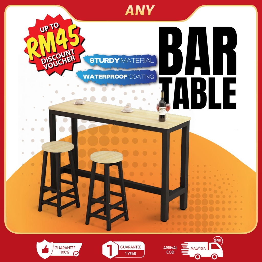 Bar table Set Meja bar set makan Stool High chair Kerusi tinggi Modern ...