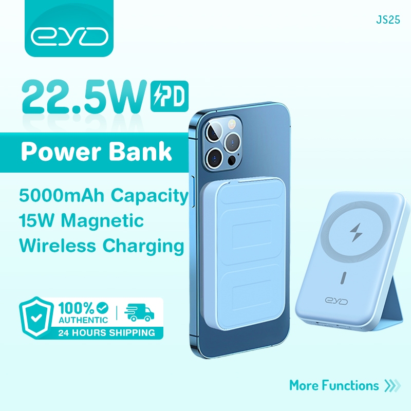 EYD JS25 Wireless Powerbank 5000mAh Magnetic Power Bank With Foldable ...