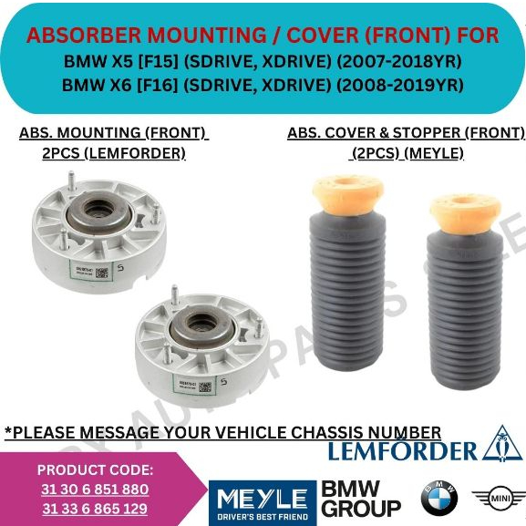 ABSORBER MOUNTING, STOPPER, COVER (FRONT) FOR BMW X5 [F15] (SDRIVE ...