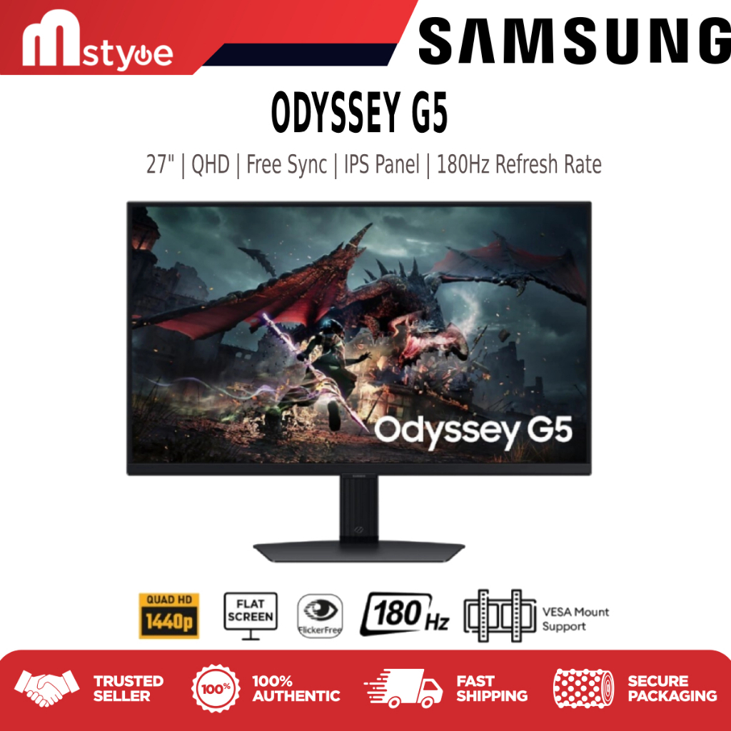 SAMSUNG Odyssey G5 Gaming Monitor (27"/32") | QHD, IPS, 165Hz, G‑Sync ...