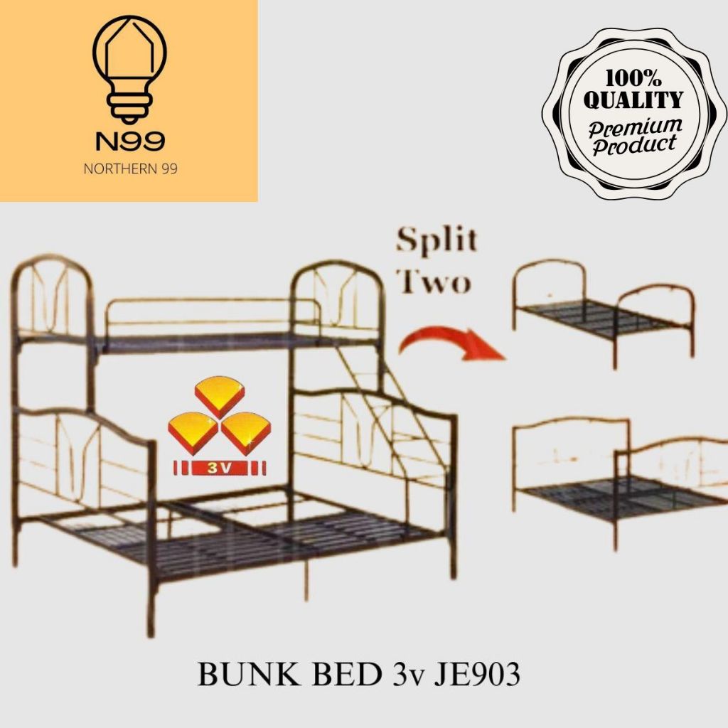 🔥 Besi Tebal 🔥Double Decker Steel Bed Frame Heavy Duty Steel Besi Bunk ...
