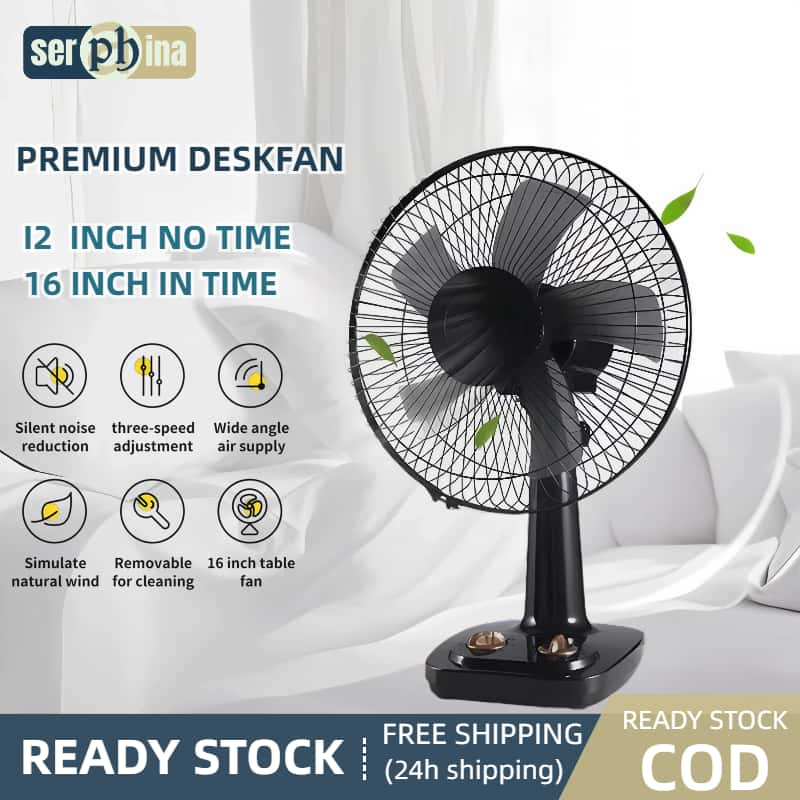 Table Fan 12"/16" Inch Table Fan Strong Wind 3 Speed Easy to Carry fan Kipas Meja 16 Inch ...
