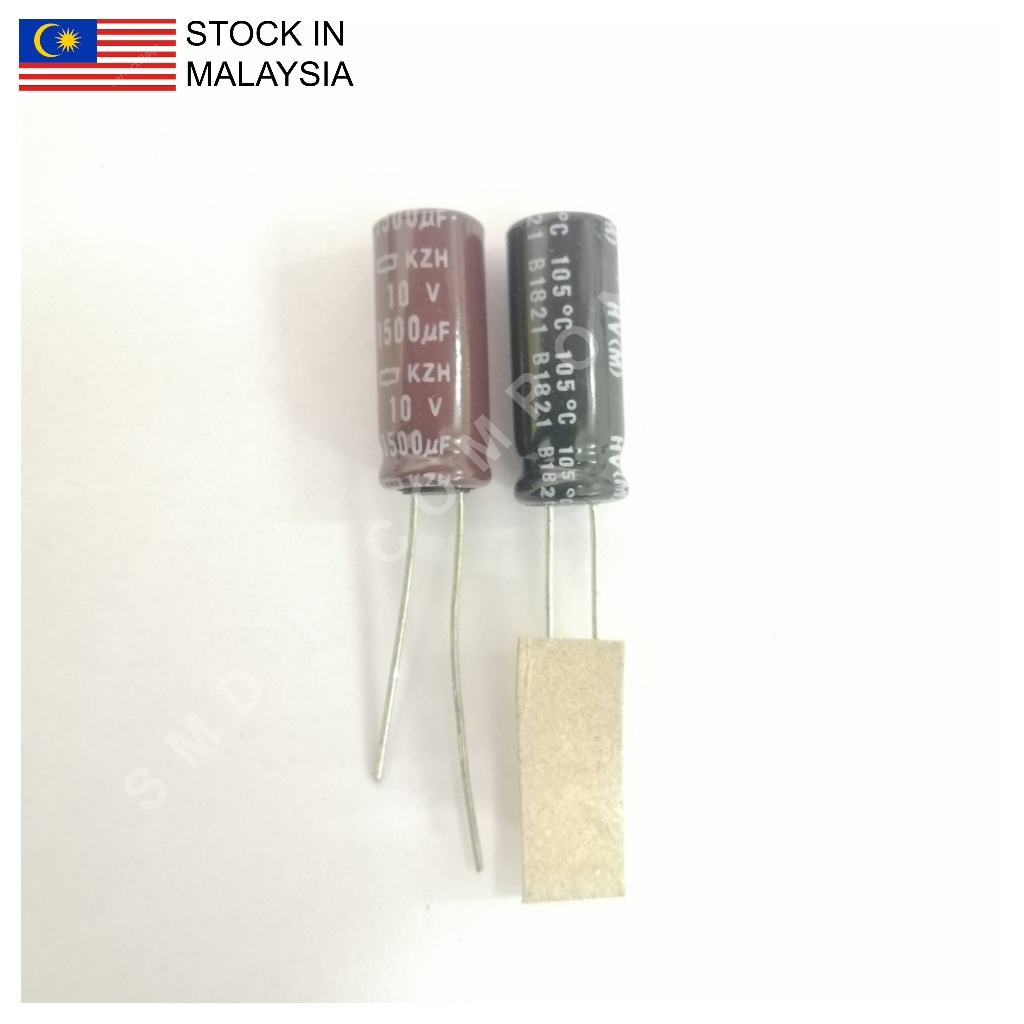 2PCS Japanese-Grade 1500uF 10V 105°C, Radial Capacitor, 8mm x 20mm ...