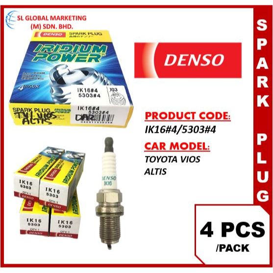 ORIGINAL Denso Iridium Spark Plug For Toyota Vios, Altis ( IK16/5303) | Shopee Malaysia