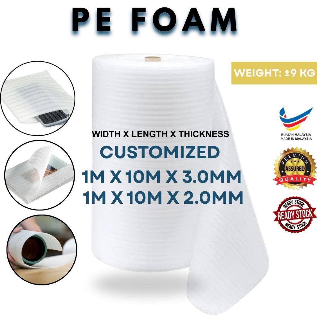 PE Foam Roll (Customized) 1m x 10meter (2mm/ 3mm) (Width X Length X Thickness) | Shopee Malaysia