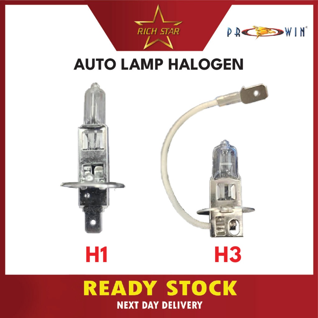 H1 / H3 HALOGEN LIGHT CAR BULB - 12V 55W | Shopee Malaysia
