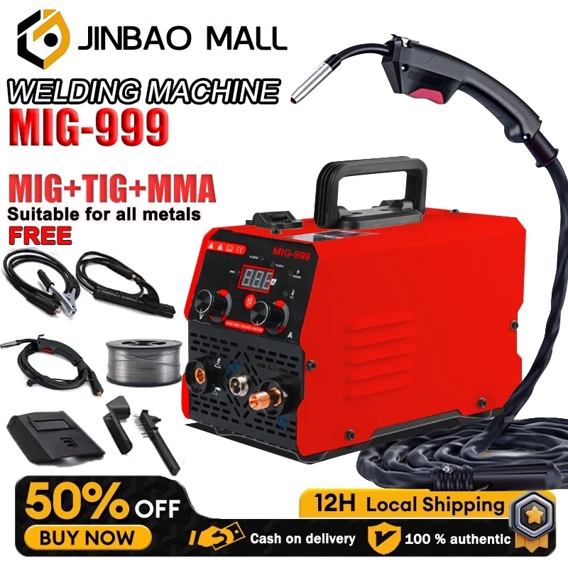 Mig-999 Welding Machine Mig Welding Set Mesin Welding Gasless MIG/MMA/TIG 3in1 Inverter IGBT ...