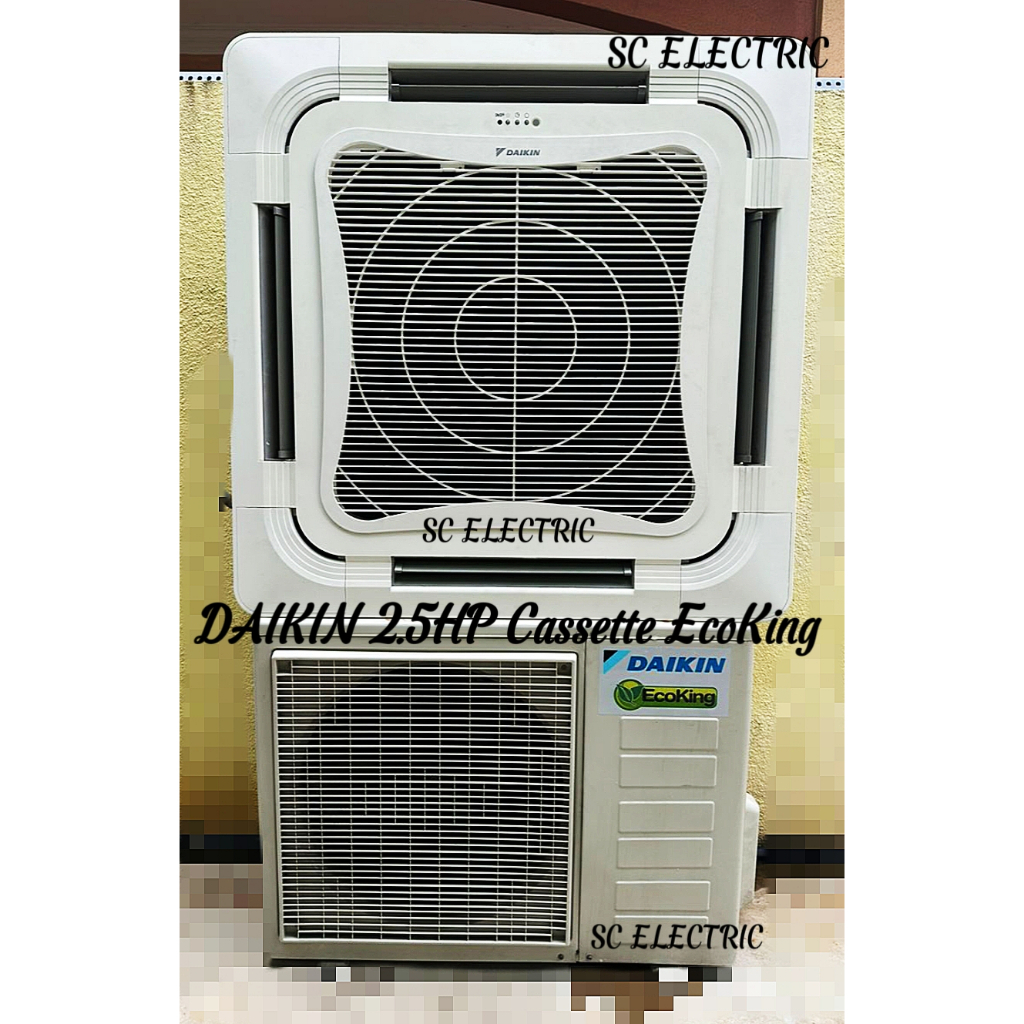 Ready Stock (D3) DAIKIN Cassette 2.5HP Air Cond EcoKing R410 Gas Full SET ( Second Hand ...