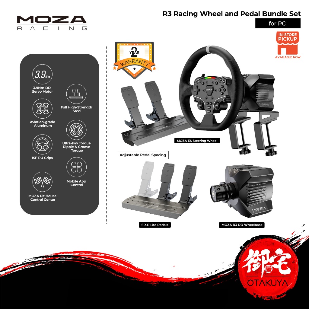 【10.10 SALE】 MOZA Racing R3 Bundle Set Racing Wheel and Pedal for PC (2 ...
