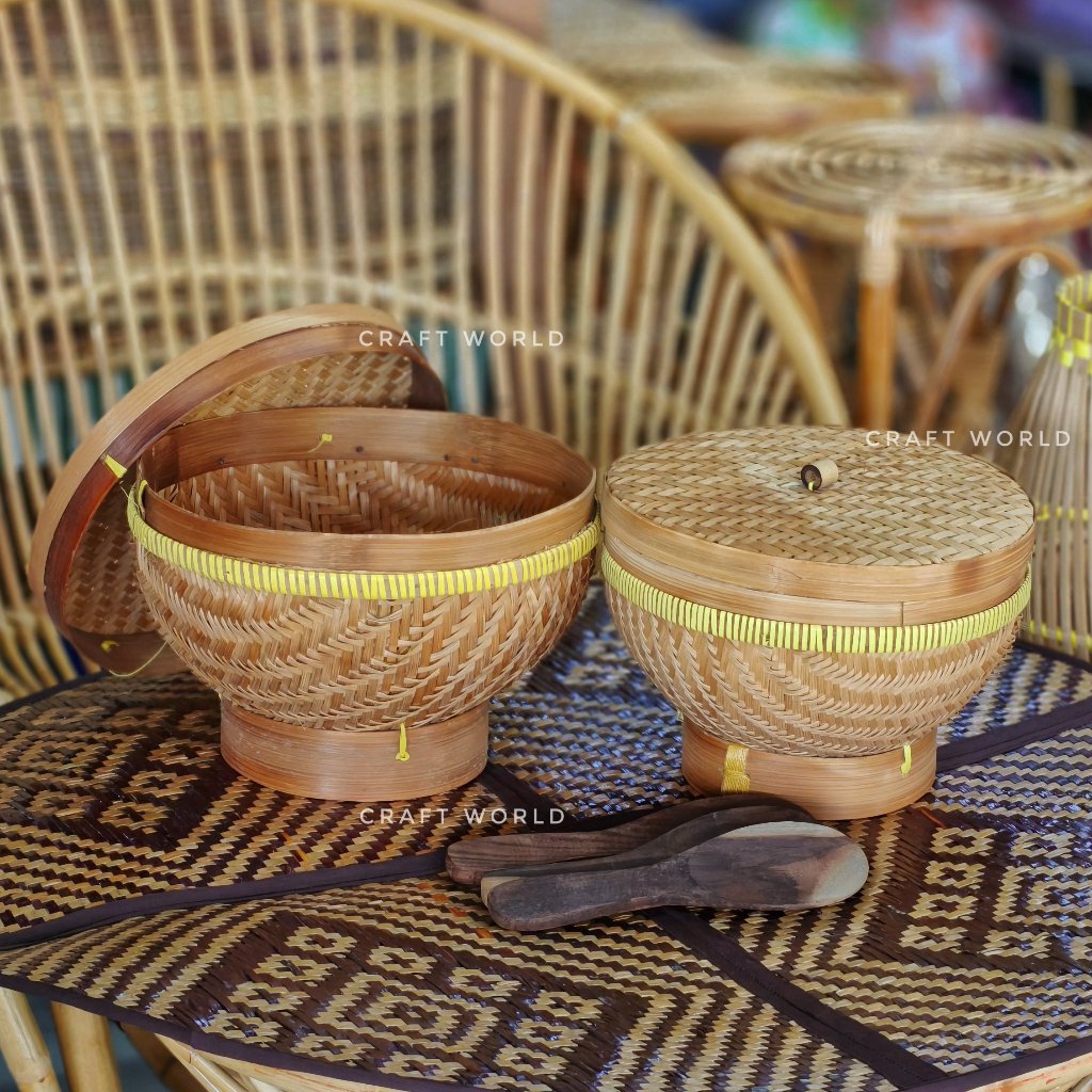 Bekas Nasi Buluh / Bakul Buluh /Bamboo Rice Basket | Shopee Malaysia