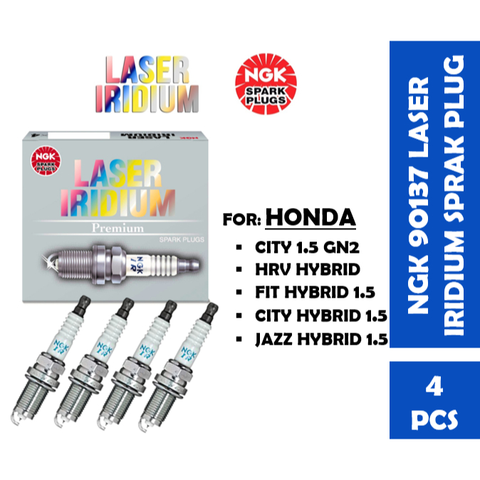 【100% ORIGINAL】NGK 90137 Laser Iridium Spark Plug Honda City GN2/ City Hybrid/ Jazz Hybrid/ Fit ...