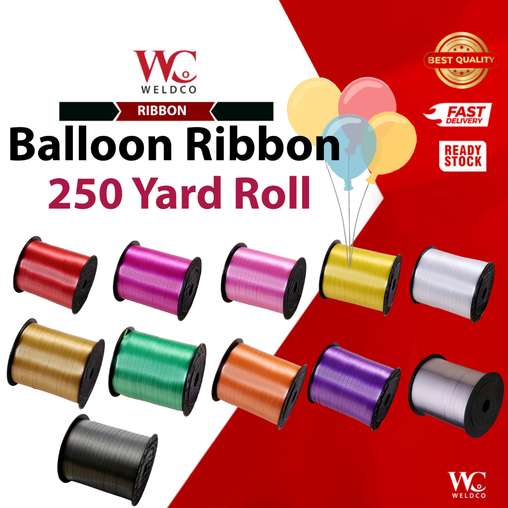 250 Yards Roll Plain Ribbon Balloon String Tied Rope Knot Balloon Gift ...