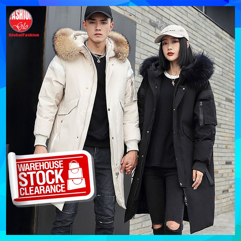 Winter Jacket Men Woman Baju Sejuk Perempuan Lelaki Fur Hooded ...