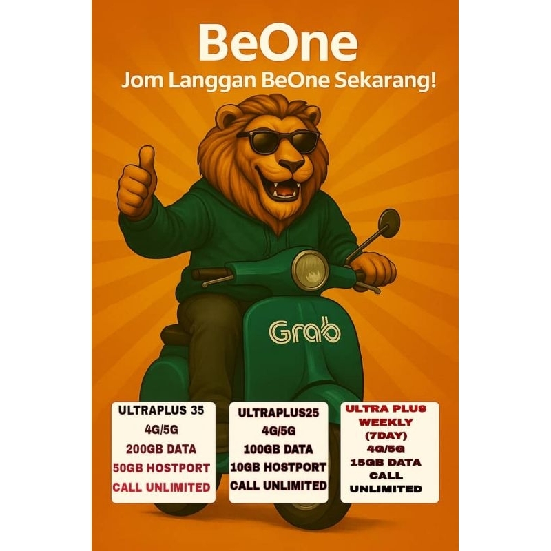 BEONE PREPAID ULTRA PLUS KAW KAW PLAN BARU DATA 250GB 4G/5G UNLIMITED ...