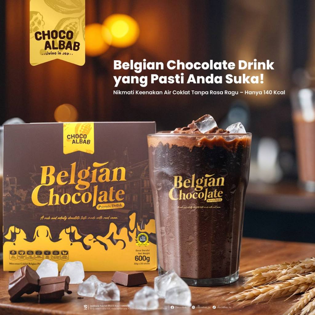CHOCO ALBAB - BELGIAN CHOCOLATE DRINK - (1 BOX - 20 SACHET) | Shopee ...