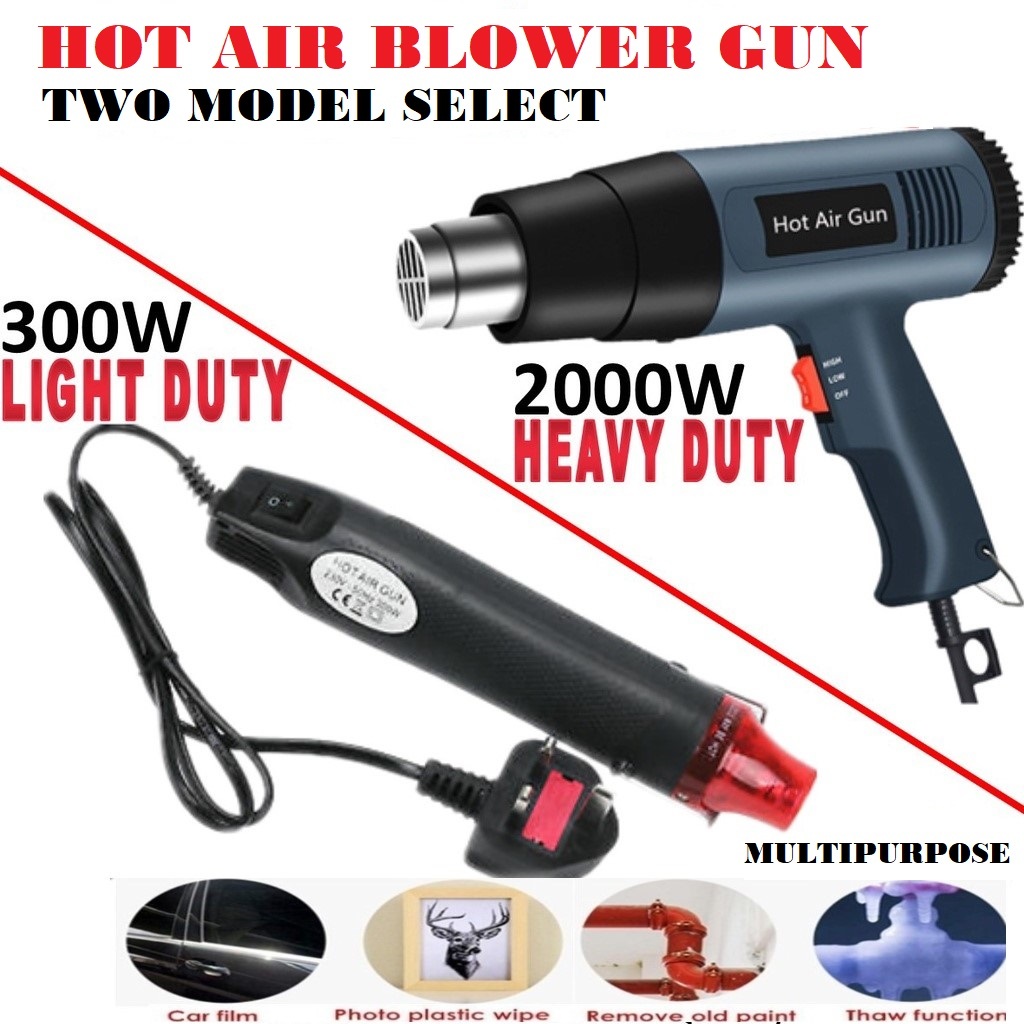 Hot Gun Blower Hot Air Gun Blow Heater Gun Hot Air Gun Tinted Plastic ...