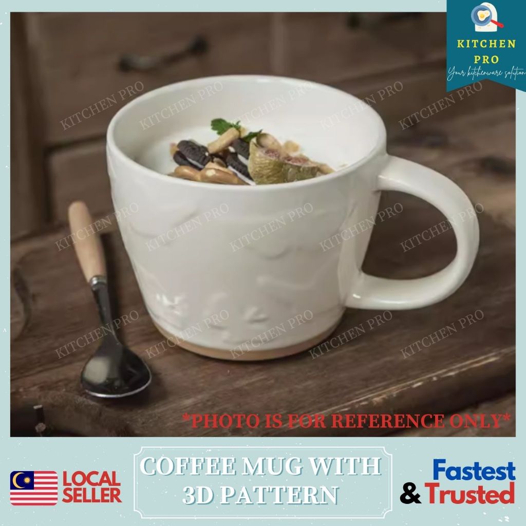 𝐊𝐈𝐓𝐂𝐇𝐄𝐍 𝐏𝐑𝐎 | Cawan Kopi Seramik Klasik Dengan Corak Cinta 3D dan ...