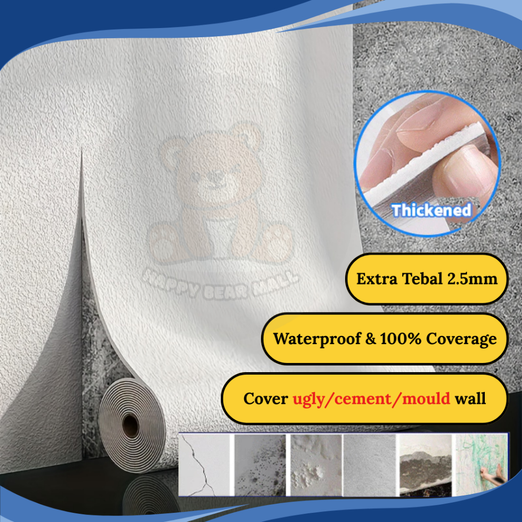 2.8M /10M Wallpaper Foam 3D Tebal Self-Adhesive DIY for Bedroom Wall ...