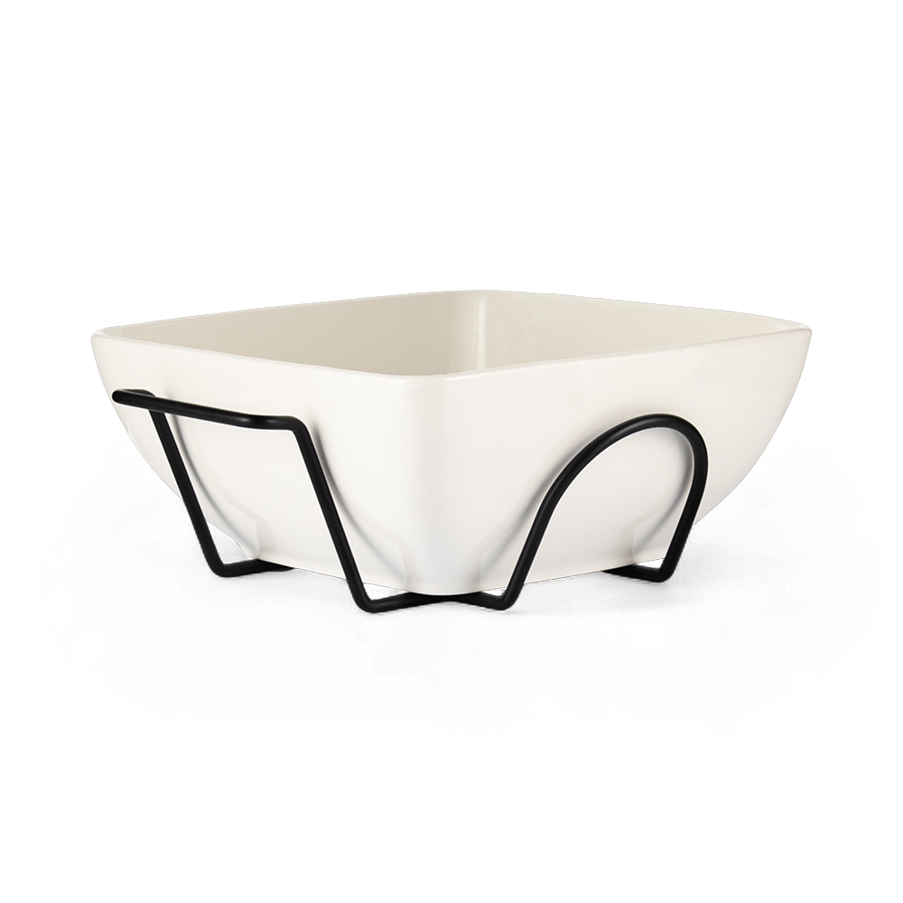 SSFHOME - Rectangular Serving Bowl with Stand Porcelain Kitchenware ...