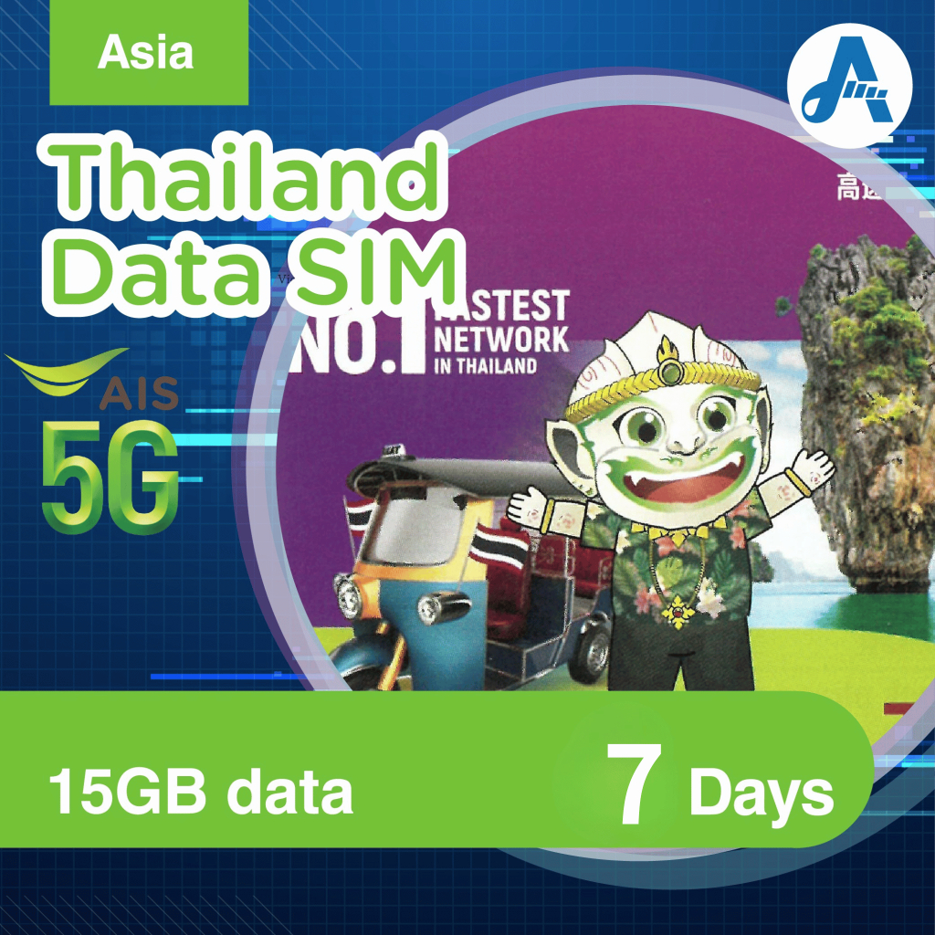 🙏Thailand AIS Sim Card🙏7 days 15GB High Speed Internet Unlimited Data Sim (expire date 1/10/2025 ...