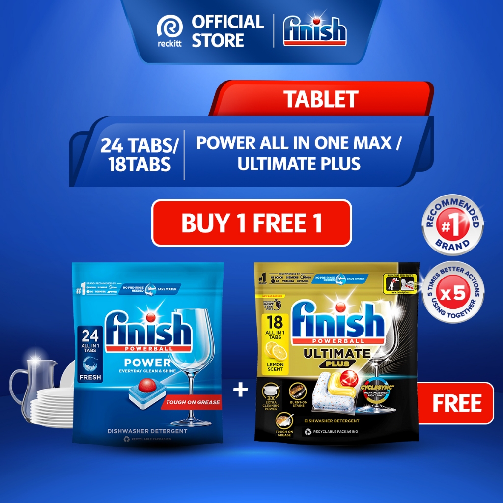 [B1F1] Finish All In One Dishwasher Cleaning Tabs 24s FREE Finish ...