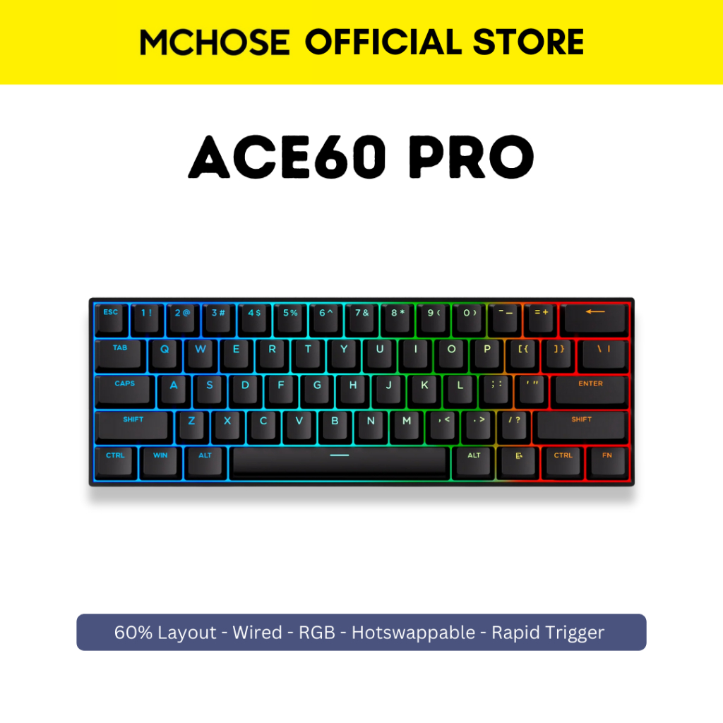MCHOSE Ace 60 Pro Hall Effect Magnetic Keyboard/Wired Connection/Rapid ...
