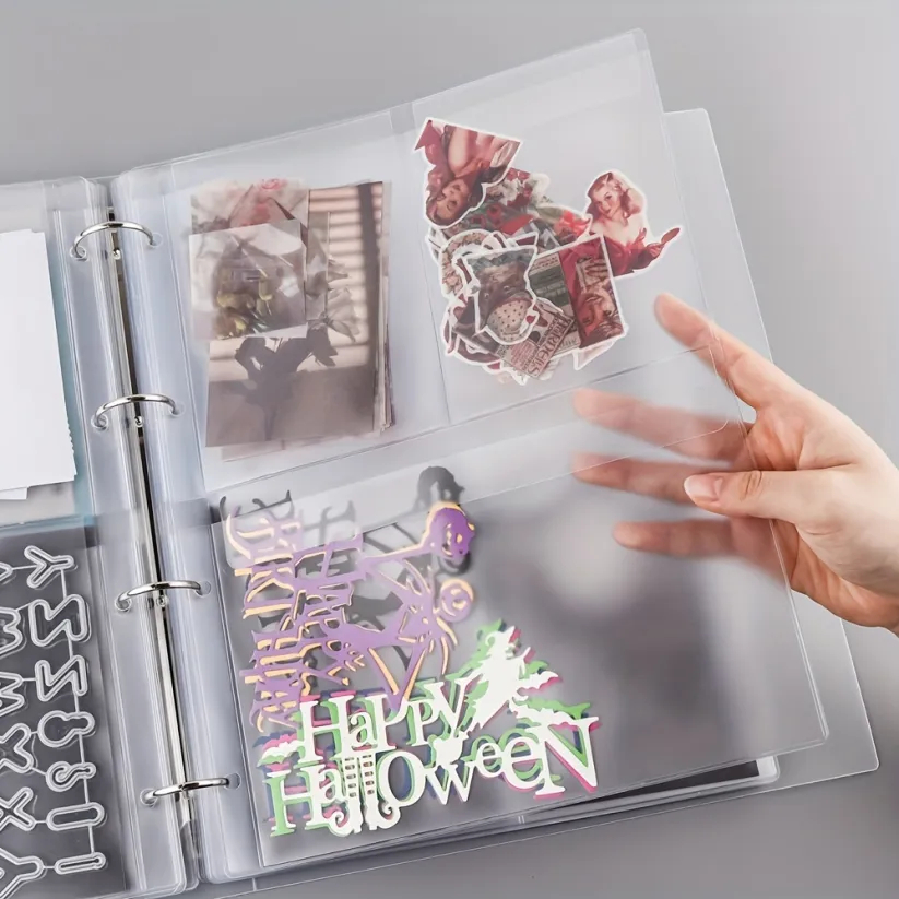 PVC A4 Size Binder Pockets Bag for 3 or 4 Rings Clear Binder Folders ...