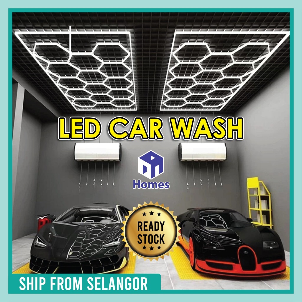 Hexagon & Detailing Light, Car Wash Shop Hexagon Car garage light ...