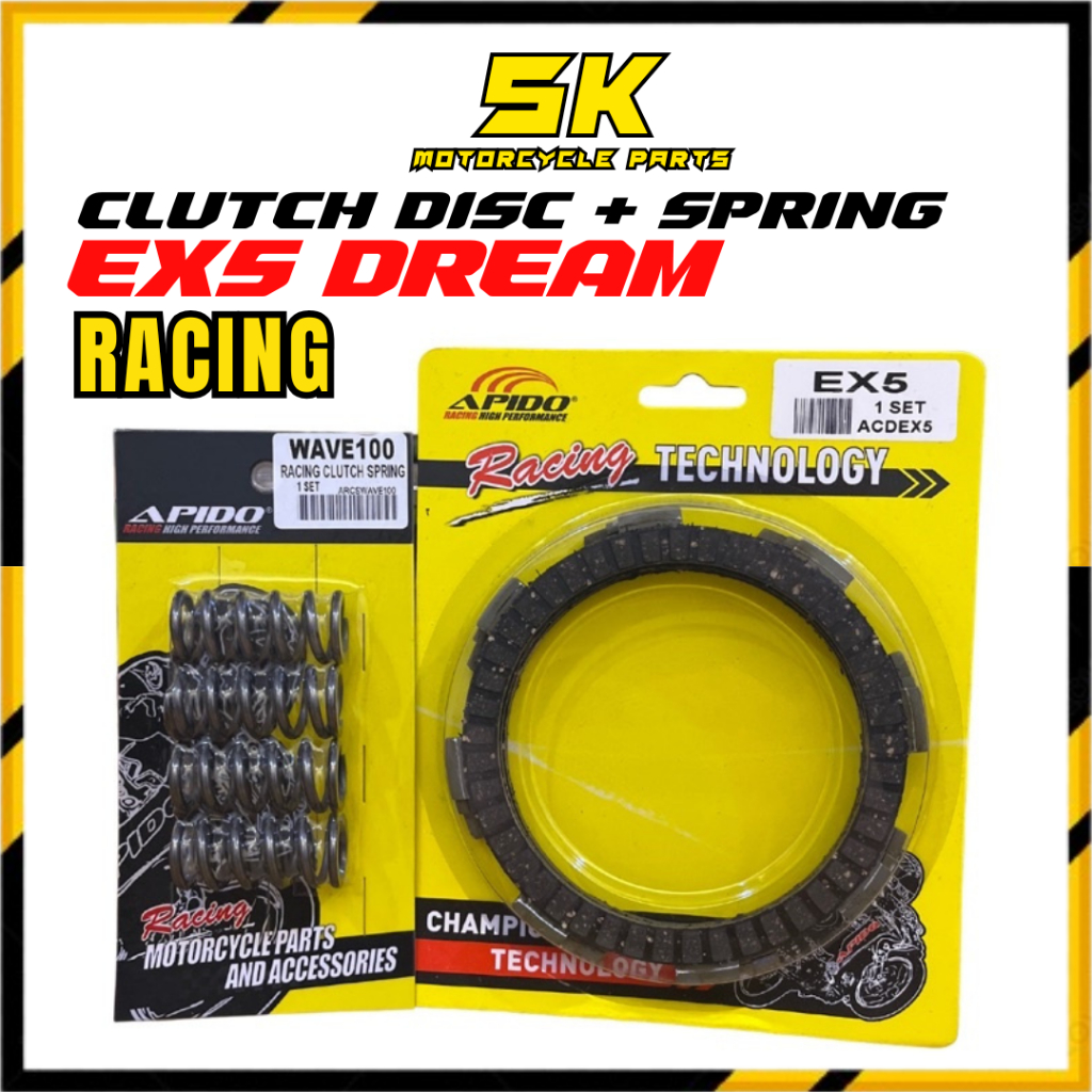 RACING CLUTCH DISC + CLUTCH SPRING EX5 DREAM WAVE100 CLASS 1 APIDO ...