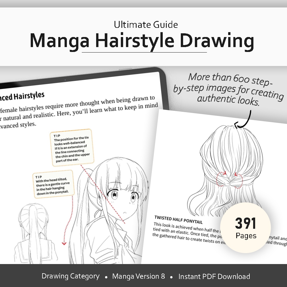 [ PDF ] Drawing - How to Draw Manga Hairstyles | Shopee Malaysia