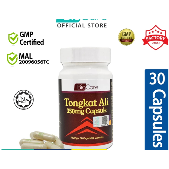 Biocare tongkat ali biocare 𝐓𝐨𝐧𝐠𝐤𝐚𝐭 𝐀𝐥𝐢 Capsule (350mg x 30 Capsules) | Shopee Malaysia