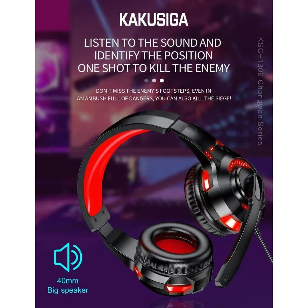 KAKUSIGA KSC-1306 RGB Professional Gaming Headset Noise-Cancellation ...