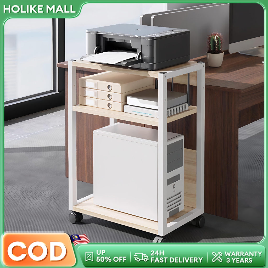 Portable Office Floor Standing Printer Storage Rack Shelf With Wheels ...
