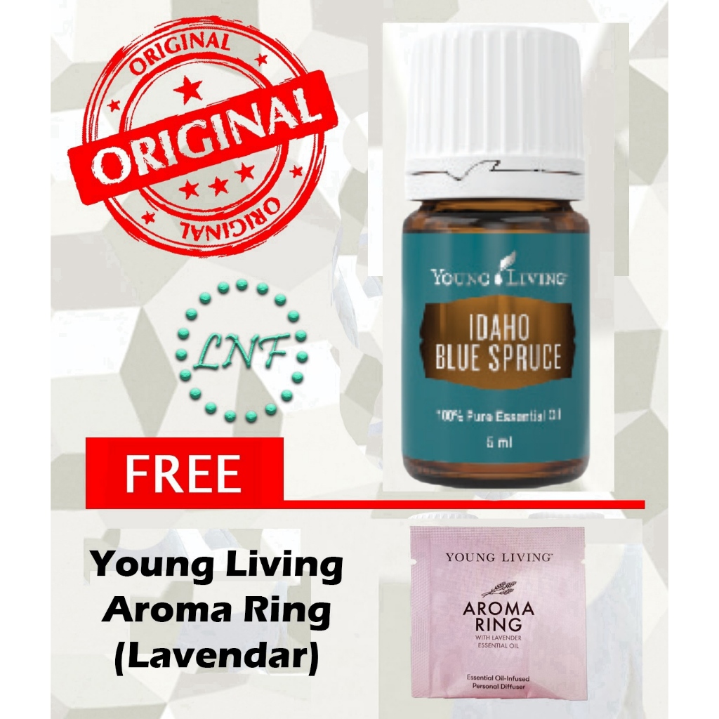 YL Young Living Idaho Blue Spruce Essential Oil (5ml) + Free Aroma Ring with Lavender EO ...