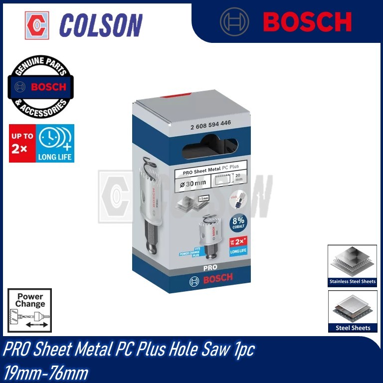 COLSON BOSCH PRO Sheet Metal PC Plus Hole Saw 1pc 19mm-76mm | Shopee ...