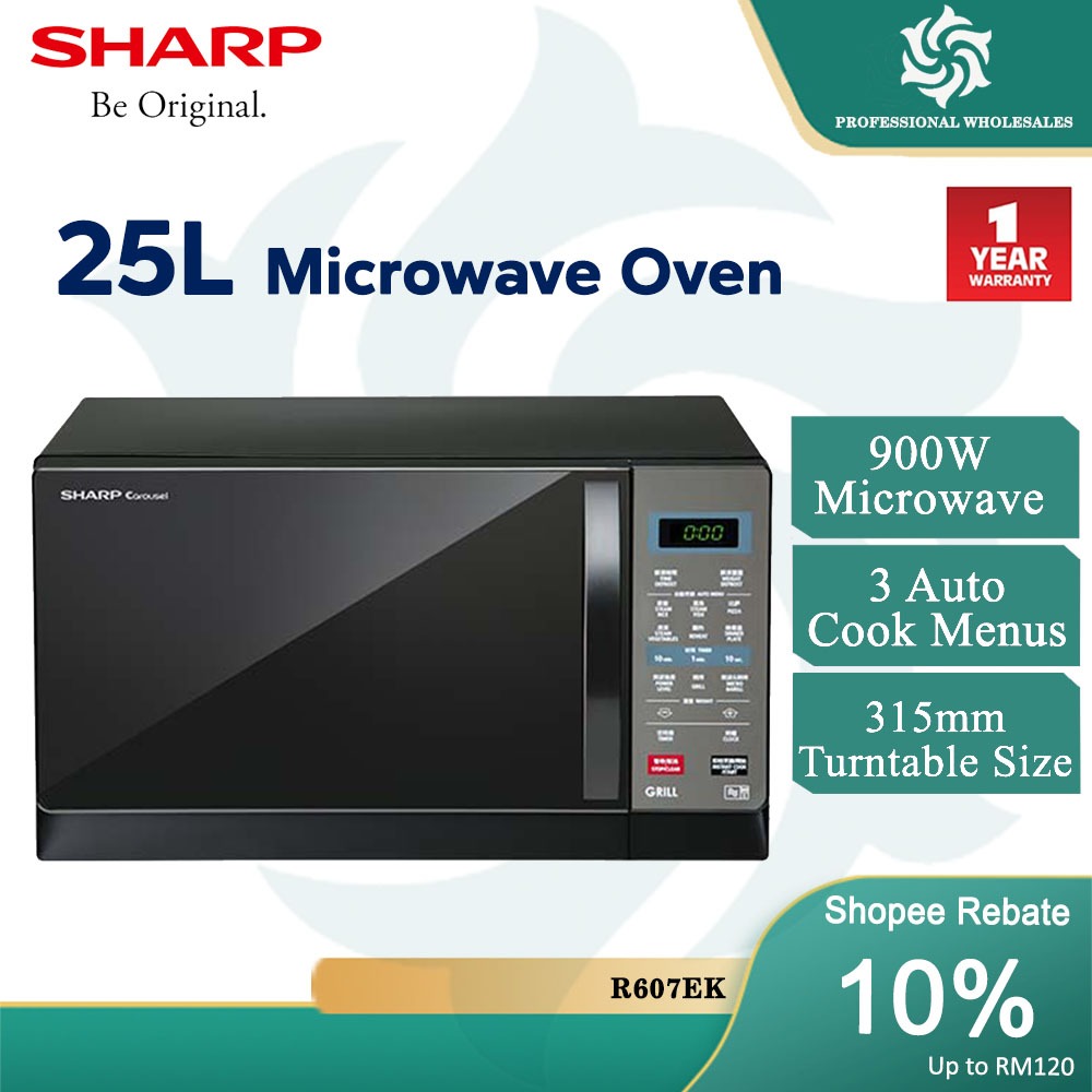 【LOWEST PRICE】Sharp Microwave oven with Grill - Digital (25L) R607EK ...