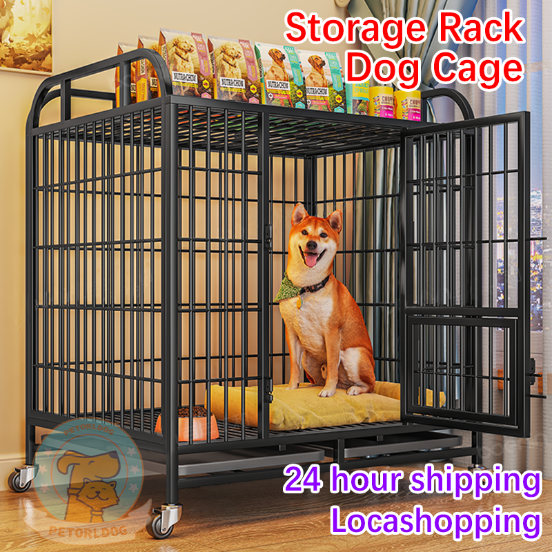 Dog Cage Top Storage Rack Sangkar Anjing Besar With Tray Pet Cage ...
