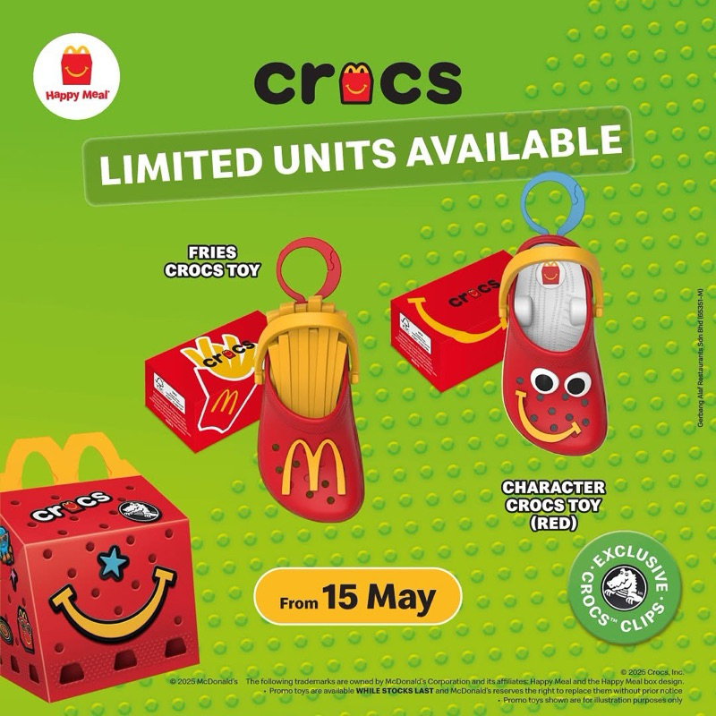 Mcd Mcdonalds character crocs toys (red) happy meal 15th May 2025 ...