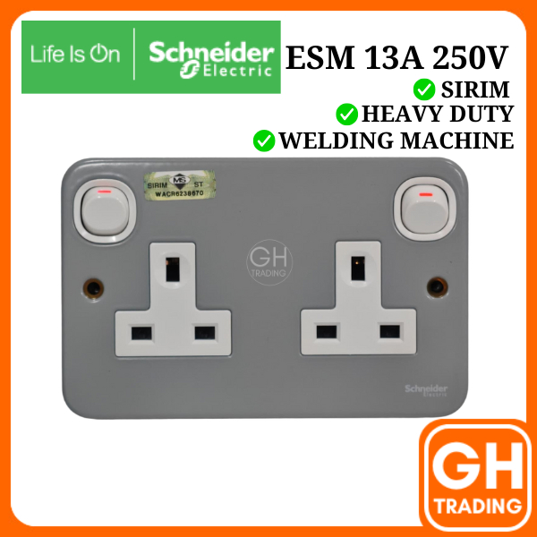 Schneider Socket Switch Socket 13A Metal Clad Socket 2 Gang Socket ...